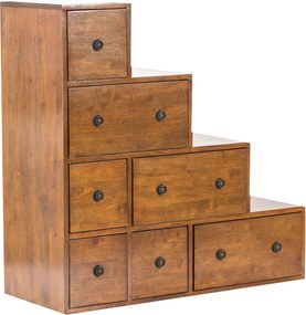 Regál  Zen brown, 7 zásuvek 88x35x88cm