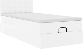 Osmanský postel s matrací bílý 80x200cm umělá kůže 3311274