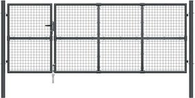 Pletivá zahradní branka antracitová 350 x 125 cm pozinkovaná ocel 154543