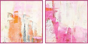 Tištěné/s ručně malovanými prvky obrazy v sadě 2 ks s rámem/na plátně 41,5x41,5 cm New Age Pink – Malerifabrikken