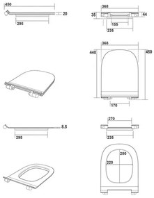 Kerasan Flo WC sedátko SLIM Soft Close, bílá 319101