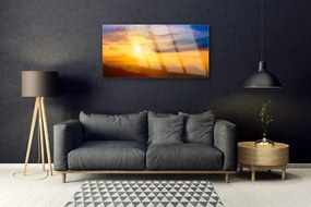 Plexisklo-obraz Hory Slunce Mraky Krajina 100x50 cm