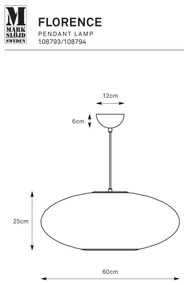 Markslöjd 108793 - Lustr na lanku FORENCE 1xE27/40W/230V pr. 60 cm černá