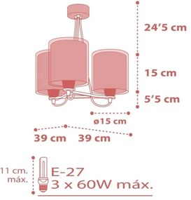 Dalber 41007S - Dětský lustr DOTS 3xE27/60W/230V
