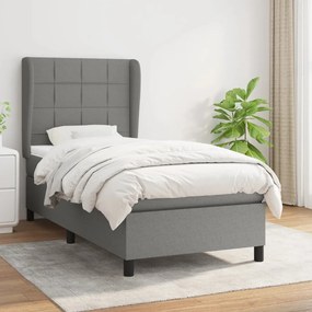 Box spring postel s matrací tmavě šedá 90x190 cm textil 3127926