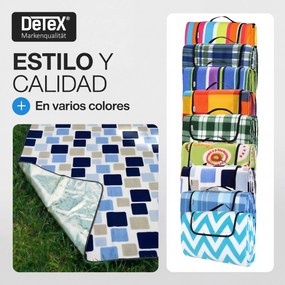 Detex Pikniková deka modrá 200×200 cm – skládací, termoizolační