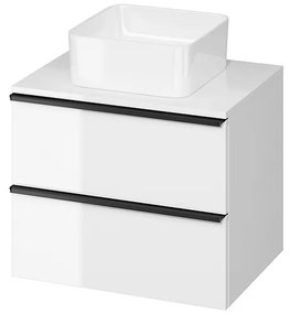 Cersanit - VIRGO závěsná skříňka pod umyvadlo s deskou 60cm, bílá-černá, S522-019