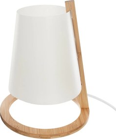 Stolní lampa s bambusovým stojanem, jedinečný produkt vhodný pro jakýkoli interiér