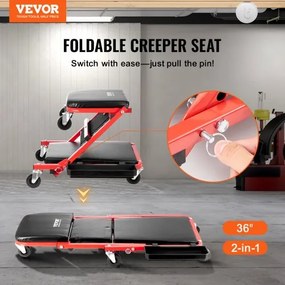 91,4 cm Foldable Z Garage Creeper Mechanic Creeper Stool Kapacita 136,1 kg