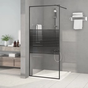 Sprchová zástěna walk-in černá 90 x 195 cm čiré ESG sklo 152146