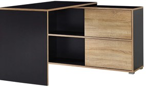 OnaDnes -20% Antracitově šedý dřevěný kancelářský stůl GEMA Skim s úložným prostorem