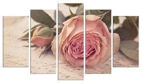 Vícedílný obraz Love Letter With A Rose 110x60 cm