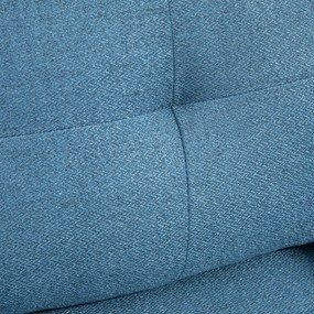 HOMCOM skandinávské křeslo s prošívaným opěradlem a kontrastním lemem v látce 76 x 68 x 80 cm - modré s černými a zlatými kovovými nohami