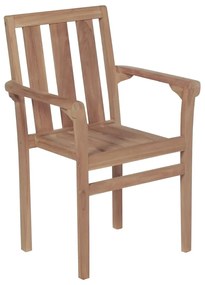 Stohovatelné zahradní židle s poduškami 4 ks masivní teak,  3073399
