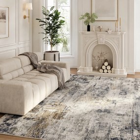 HOMCOM omyvatelný koberec s abstraktním vzorem, 200 × 140 cm, šedá