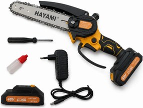 Akumulátorová řetězová 6" pila HAYAMI HA-1001 + 2x baterie + příslušenství