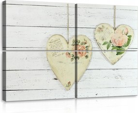 Obraz 120x80 Romantický výzdoba domu srdce květiny shabby chic láska