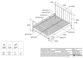 Zelená kovová jednolůžková postel s roštem 140x200 cm BRONXX – Vipack