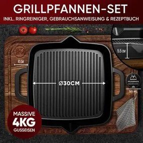 GUSSKÖNIG Grilovací pánev 30 cm / Grilovací pánev / Litina / Indukce /