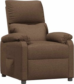 Polohovací křeslo hnědé textil 340179