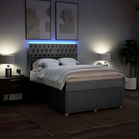 Box spring postel s matrací světle šedá 140 x 190 cm textil 3294358