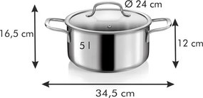 TESCOMA Kastrol s poklicí OPTIMA ø 24 cm, 5,0 l