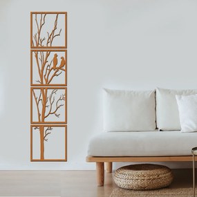 dřevo života 4dílný dřevěný obraz PTAČÍ STROM Zvolte barvu dekoru: Třešeň, Rozměry šxv (cm): 40x160