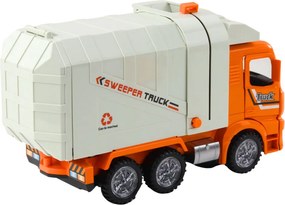 LEAN Toys Popelářské auto městské se světly a zvuky, oranžové