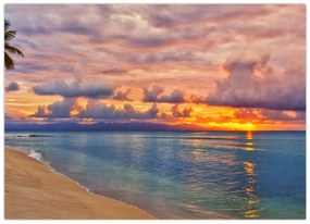 Obraz - Západ slunce na pláži (70x50 cm)
