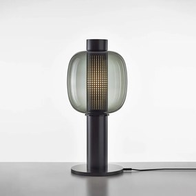 Difuzní lampa v japonském stylu Bonbori Dekor: Černá matná noha / Kouřové sklo, Rozměr: ø 370 x 798 mm