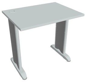 Stůl pracovní rovný 80 cm hl. 60 cm - Hobis Flex FE 800 Dekor stolové desky: šedá, Barva nohou: Stříbrná