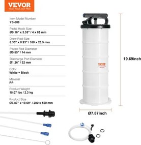Odsavač kapalin, 6,6 l (6,5 litru), ruční, ruční výměník oleje