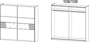 Šatní skříň Kirchberg, 218 cm, šedá/dub