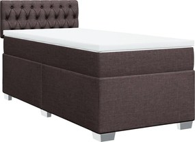 Box spring postel s matrací tmavě hnědá 90x200 cm textil 3288081