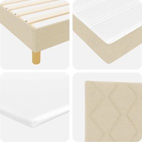 Postel s boxspringem s čelo Krémová 200 x 100 cm textil 3341284