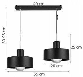 Závěsné svítidlo BARCELONA, 2x kovové stínítko (výběr ze 2 barev), CH