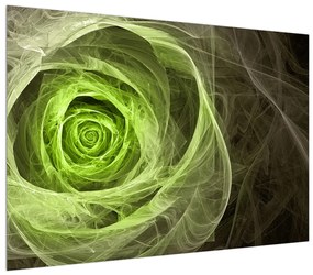 Abstraktní obraz zelené růže (100x70 cm)