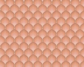 Vliesová tapeta retro, geometrická - růžová, červená 395385 / Tapety na zeď 39538-5 retro Chic (0,53 x 10,05 m) A.S.Création