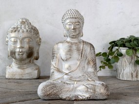 Bílo - zlatá antik dekorace socha Buddha Vittel - 23*17*28cm
