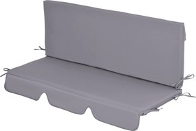 Outsunny Sada 2-ks Polštářů na Houpací Křeslo 130x45x5 cm Polstrovaný Polštář na Sedák a Opěradlo pro Zahradní Terasu Balkon Venku Šedý | Aosom
