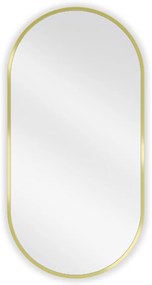 Mexen Loft, oválné koupelnové zrcadlo 80 x 40 cm, barva rámu zlatá lesklá, 9851-080-040-000-50