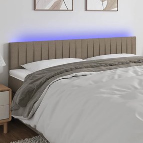 Čelo postele s LED taupe 180x5x78/88 cm textil