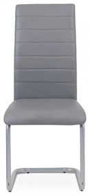Jídelní židle, koženka šedá / šedý lak DCL-102 GREY