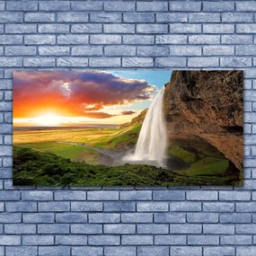 akrylový obraz Hora Vodopád Příroda 120x60 cm