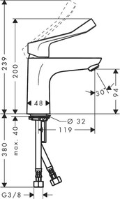Hansgrohe Focus, páková umyvadlová baterie 100, chromová, 31915000