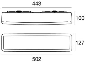 Linea Light 7810 MyWhite_B, obdélníkové venkovní svítidlo z bílého polyethylenu, 17W LED 3000K, délka 50cm, IP65