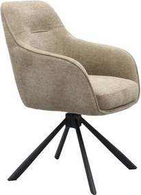 Taupe čalouněné jídelní křeslo s područkami Avola – Unique Furniture
