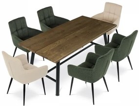 Jídelní židle křeslo zelená látka nohy černý kov DCH-P3146 GRN2