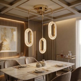Toolight Rea, ZÁVĚSNÉ STROPNÍ LED SVÍTIDLO G173-3CP GOLD, OSW-07817