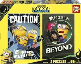 EDUCA Puzzle Mimoni a monstra / 2x500 dílků